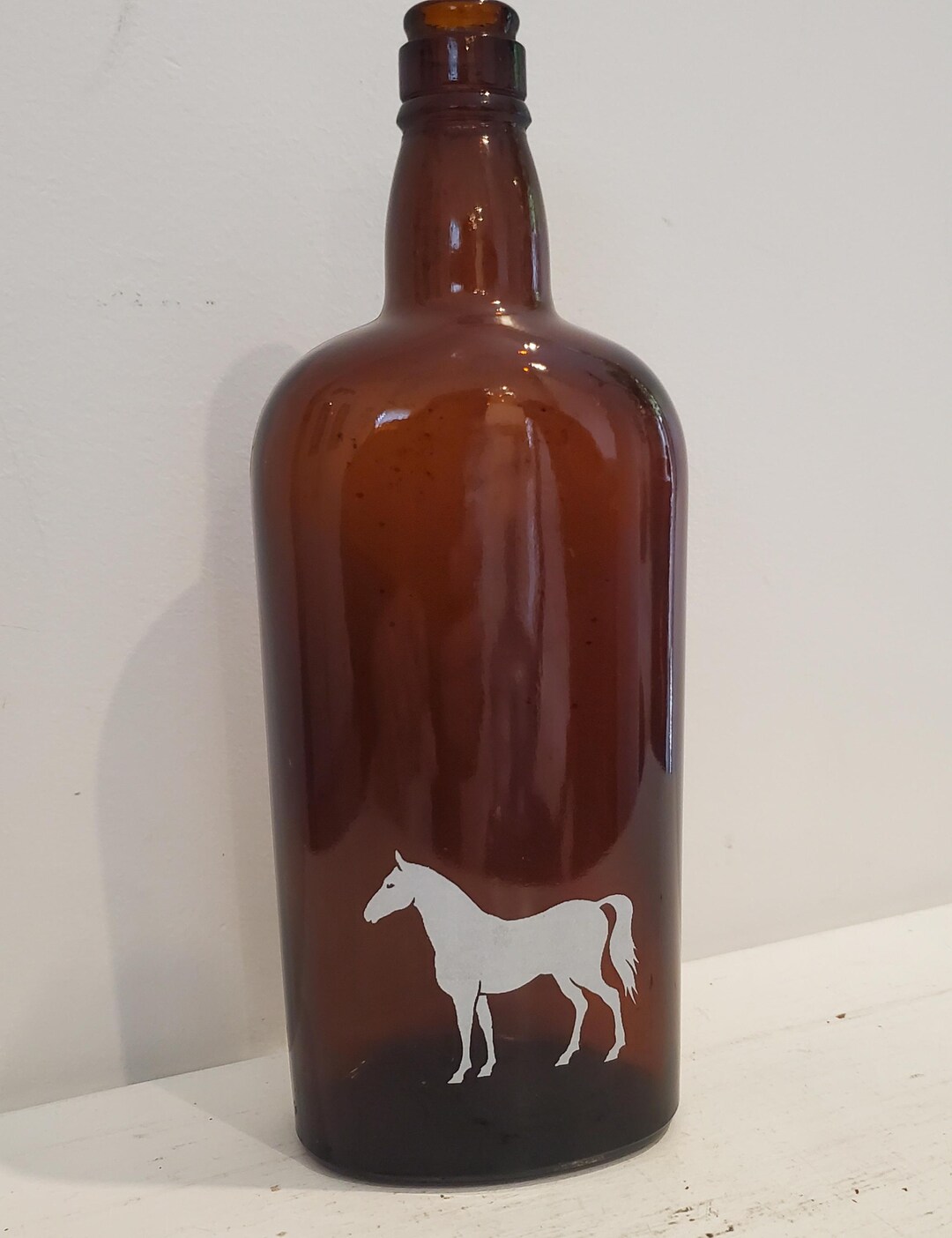 Whiskey Bottle White Horse Distillery Scotch Barware Amber Glass ...