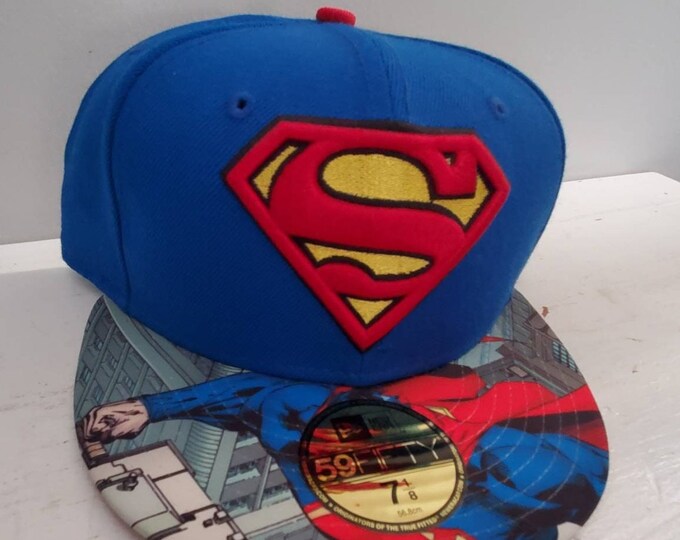 Superman Original Embroidered Cap Crest Never Worn Size 7 1/8 True ...