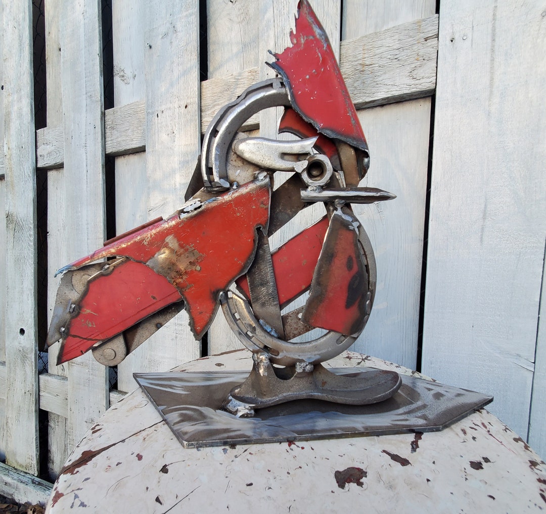Adorable Red Cardinal Sculpture Indoor or Outdoor Garden Home Decor ...