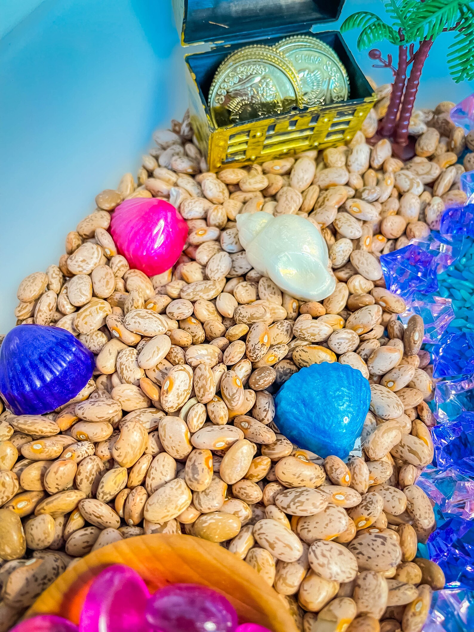 Mermaid Sensory Bin, Mermaid Sensory, Taste Safe, Montessori, Mermaid ...