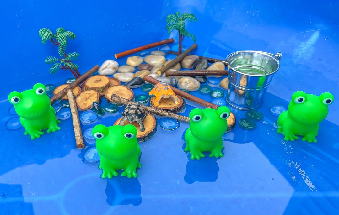 4 Green Frog Sensory Bin, Spring Sensory, Summer Sensory, Taste Safe ...
