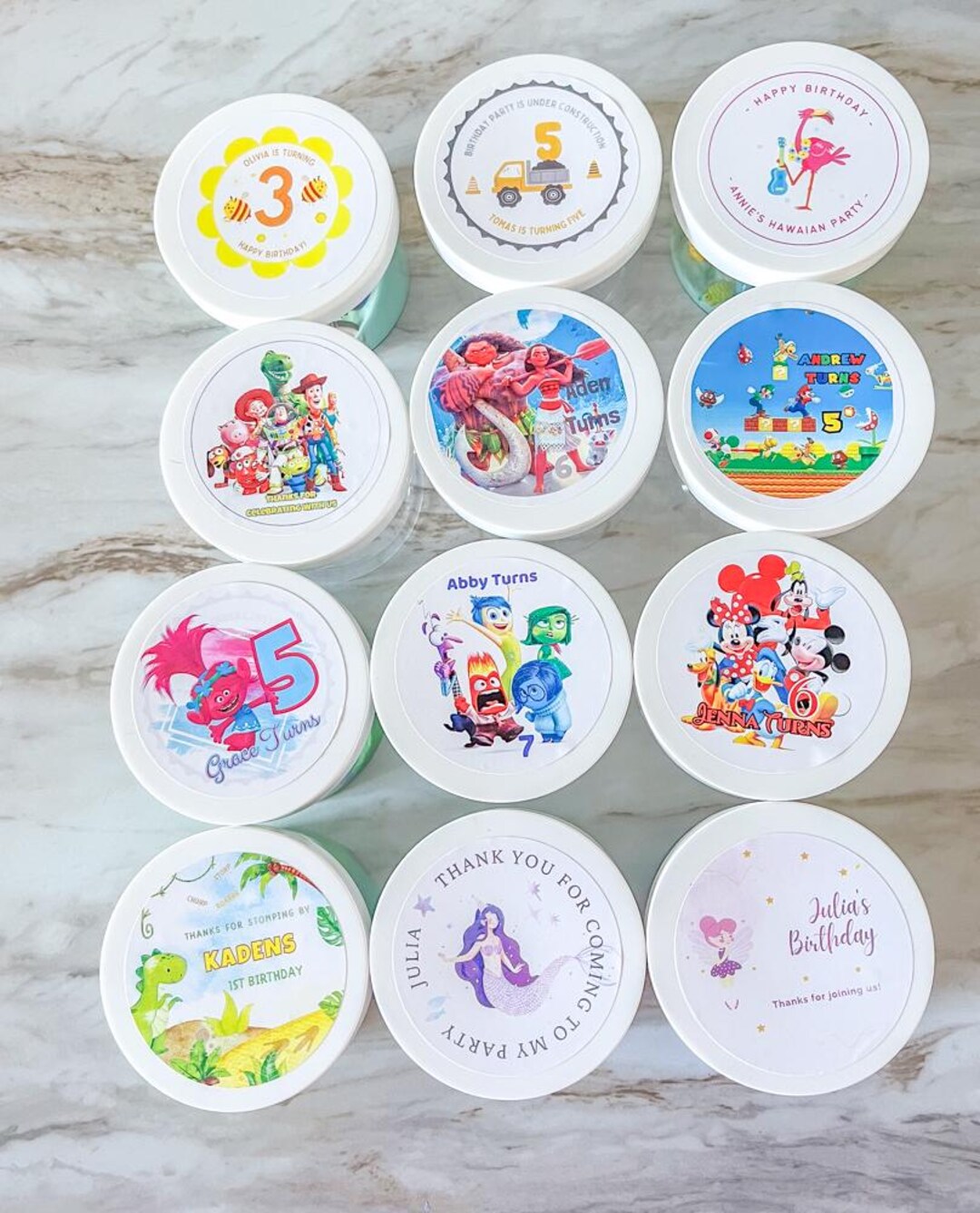 Customized Playdough Labels - Customized Birthday Party Playdough Jars ...