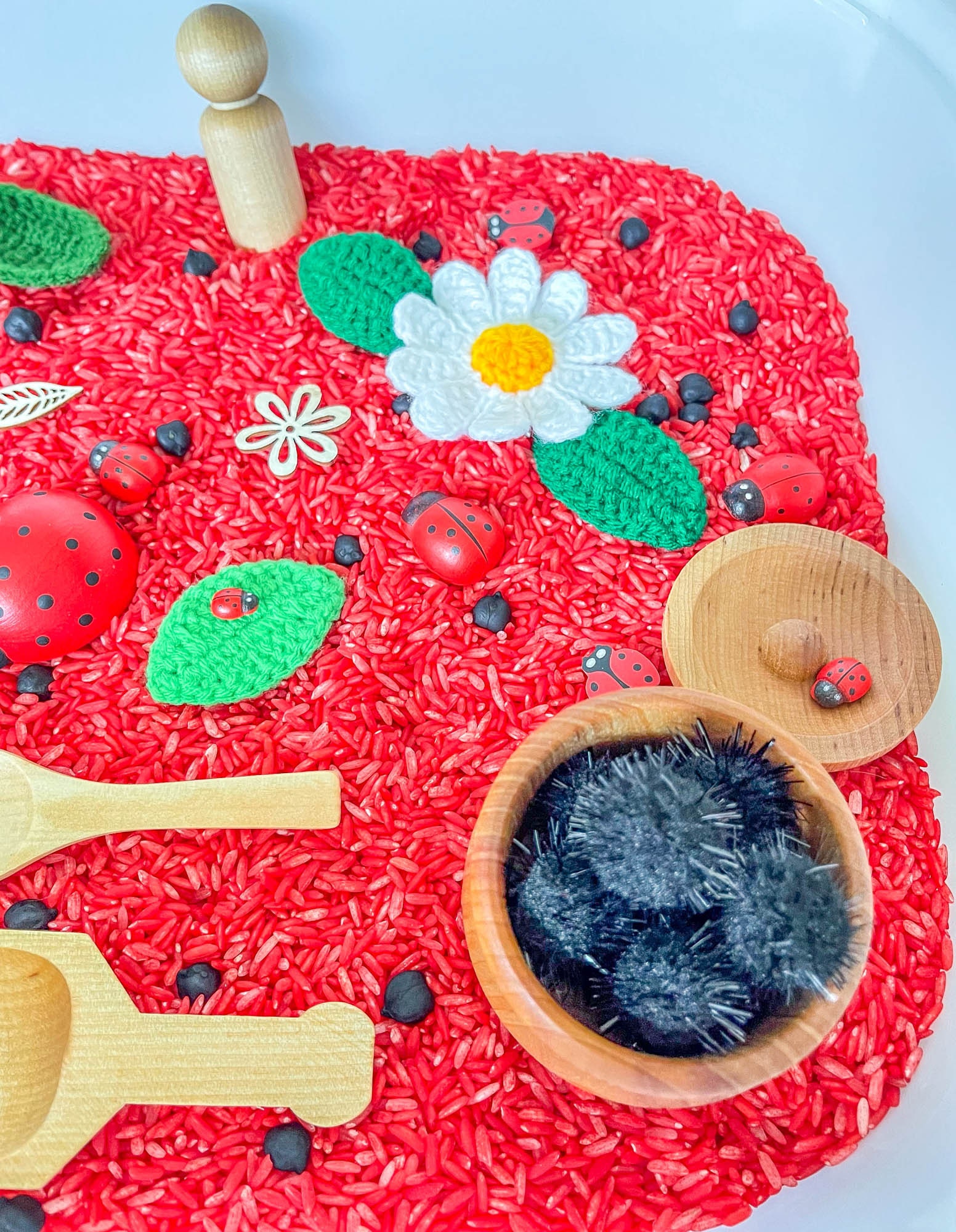 Ladybug Spring Sensory Bin, Spring Sensory, Taste Safe, Montessori ...