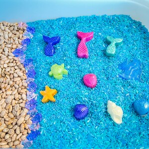 Mermaid Sensory Bin, Mermaid Sensory, Taste Safe, Montessori, Ocean ...