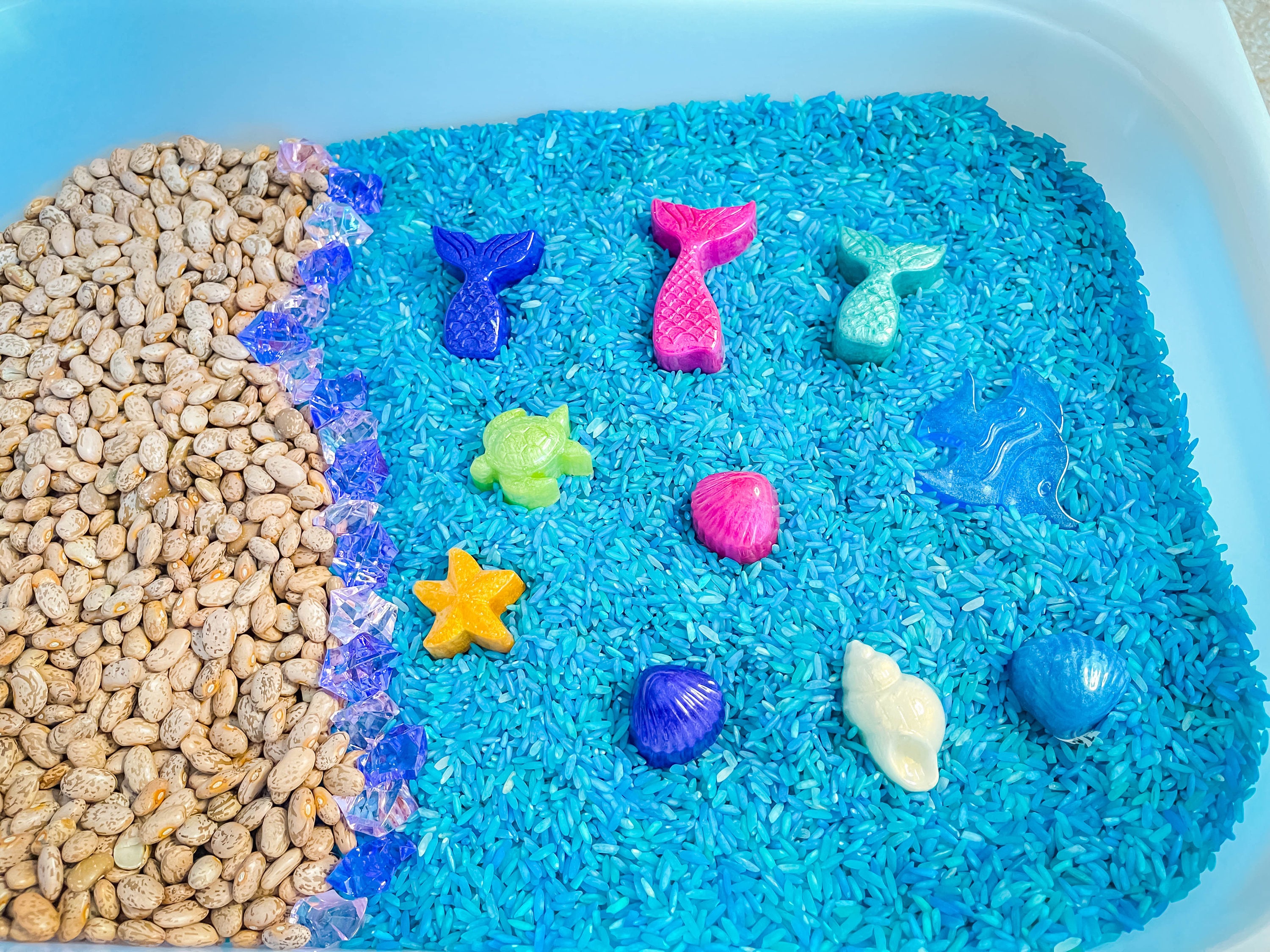 Mermaid Sensory Bin Mermaid Sensory Taste Safe Montessori - Etsy UK