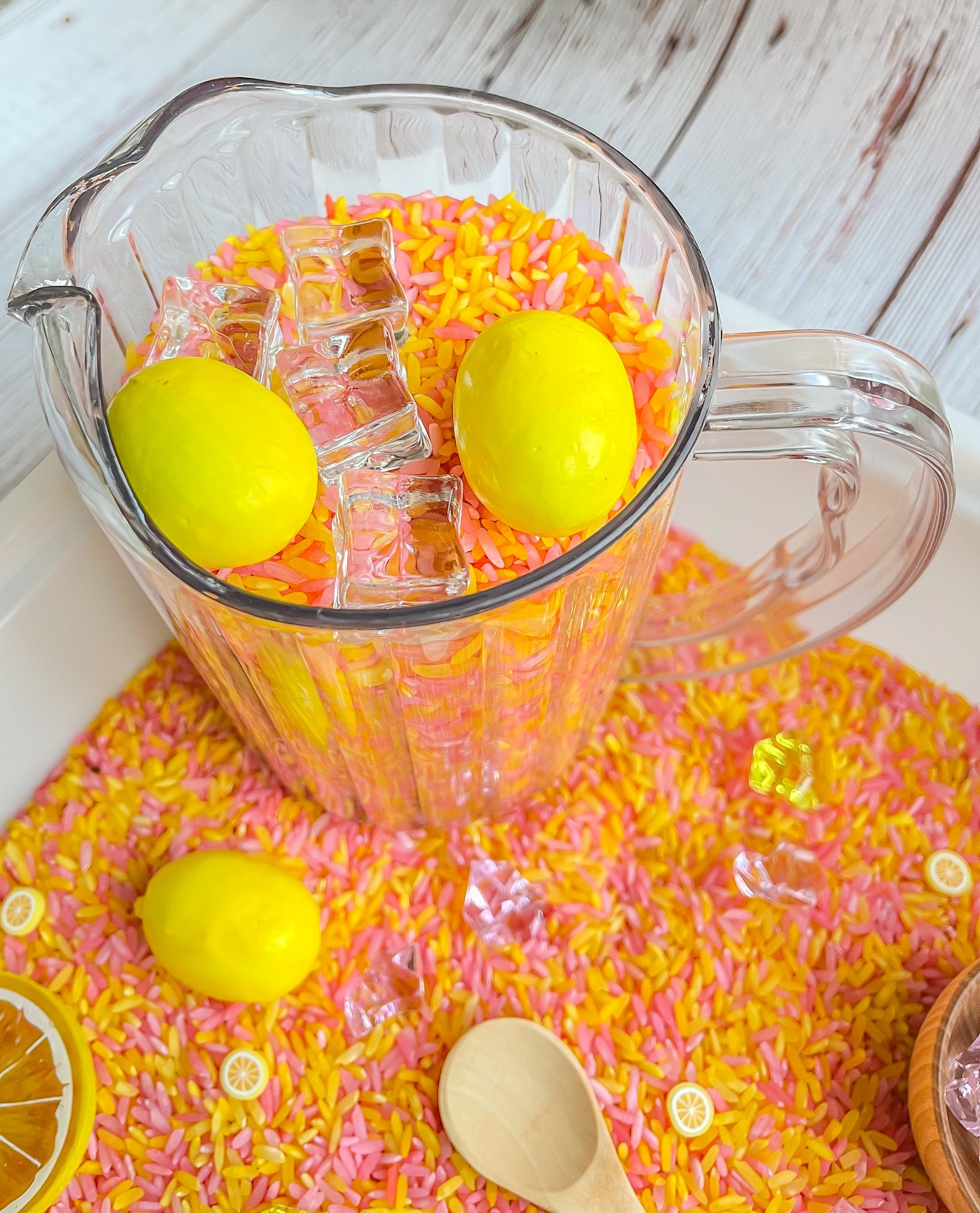 Lemonade Sensory Bin, Lemonade Sensory, Summer Sensory Bin, Taste Safe ...