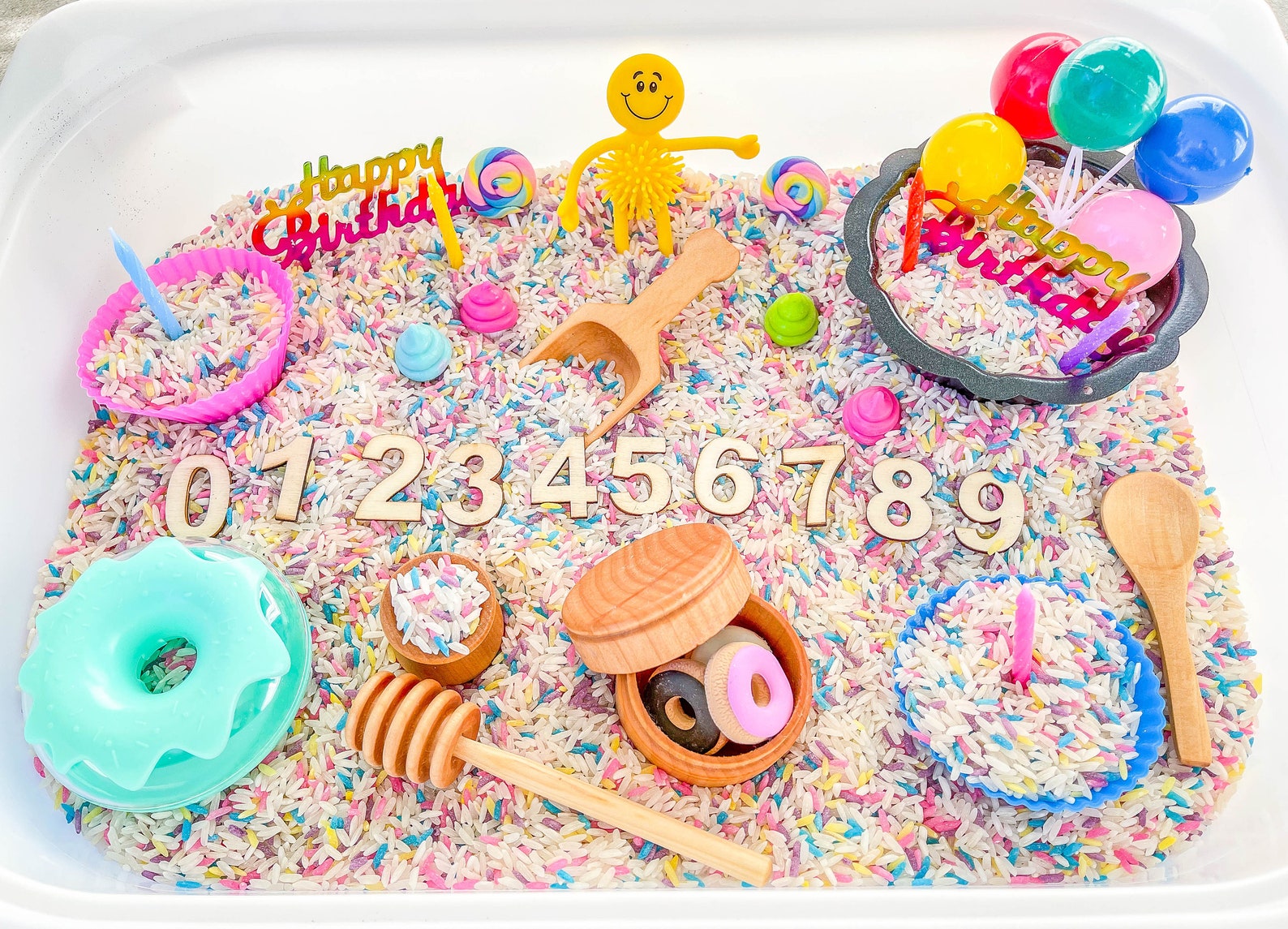 Birthday Sensory Bin Birthday Sensory Taste Safe Montessori - Etsy