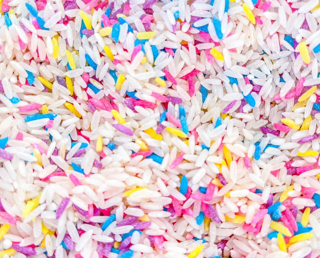 Pastel Birthday Rice Mix, Sensory Bin Filler, Colored Rice, Sensory ...