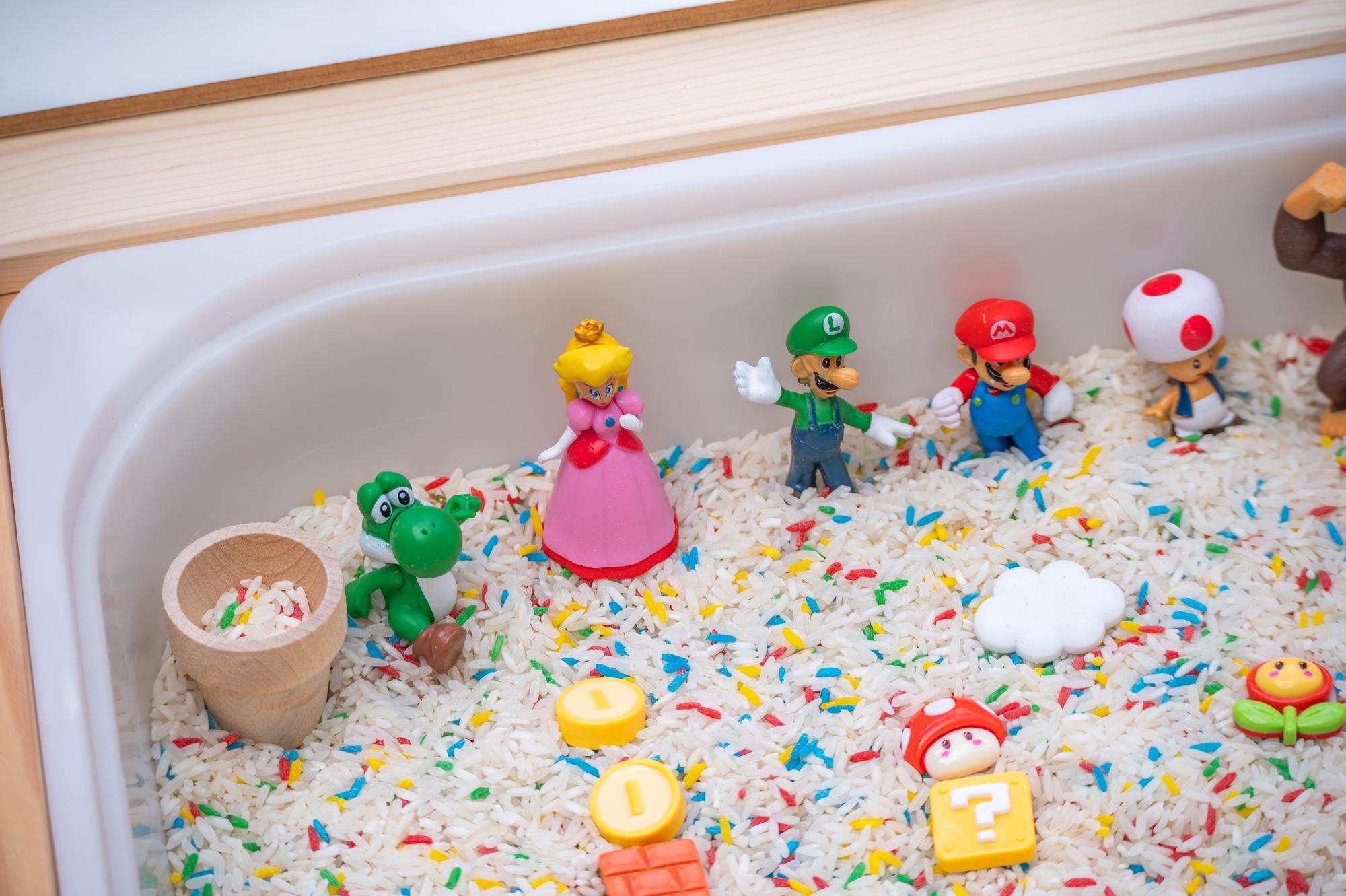 Super Mario Brothers Sensory Bin, Mario Sensory, Taste Safe, Montessori ...