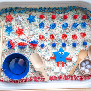 Patriotic Sensory Bin, Patriotic Sensory, 4th of July Sensory ...