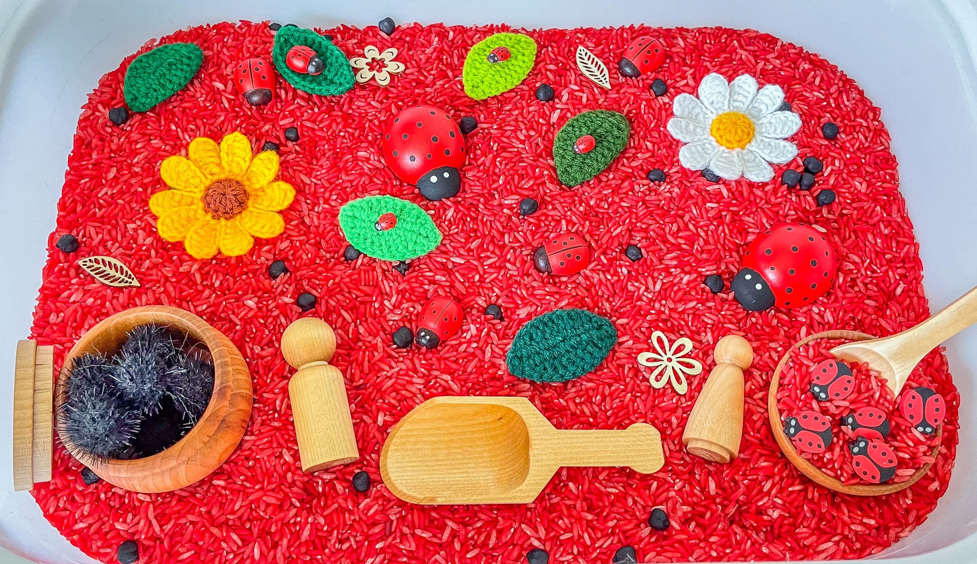 Ladybug Spring Sensory Bin, Spring Sensory, Taste Safe, Montessori ...