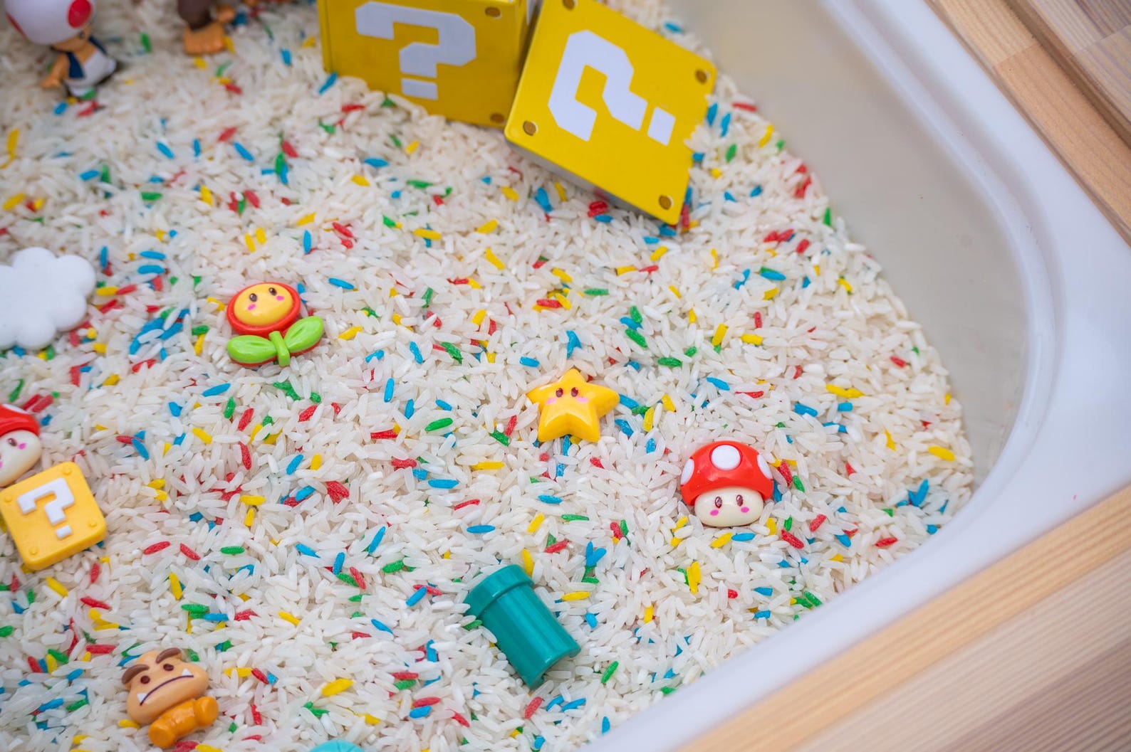 Super Mario Brothers Sensory Bin, Mario Sensory, Taste Safe, Montessori ...