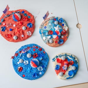 Patriotic Playdough Jars, Kids Sensory Kit, Gifts for Kids, Patriotic ...