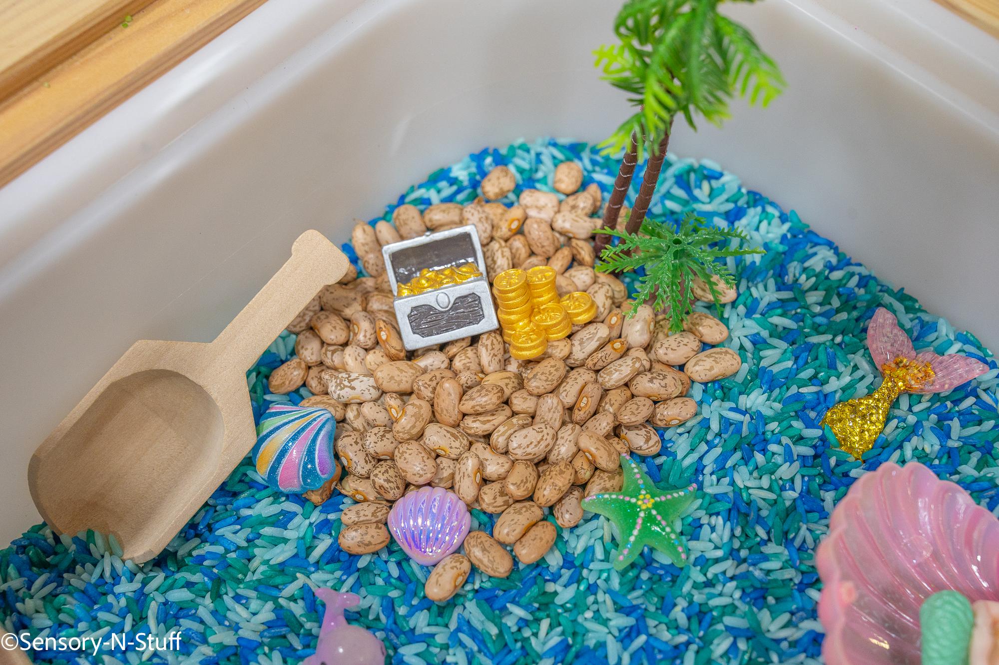 Mermaid Sensory Bin, Mermaid Sensory, Taste Safe, Montessori, Ocean ...