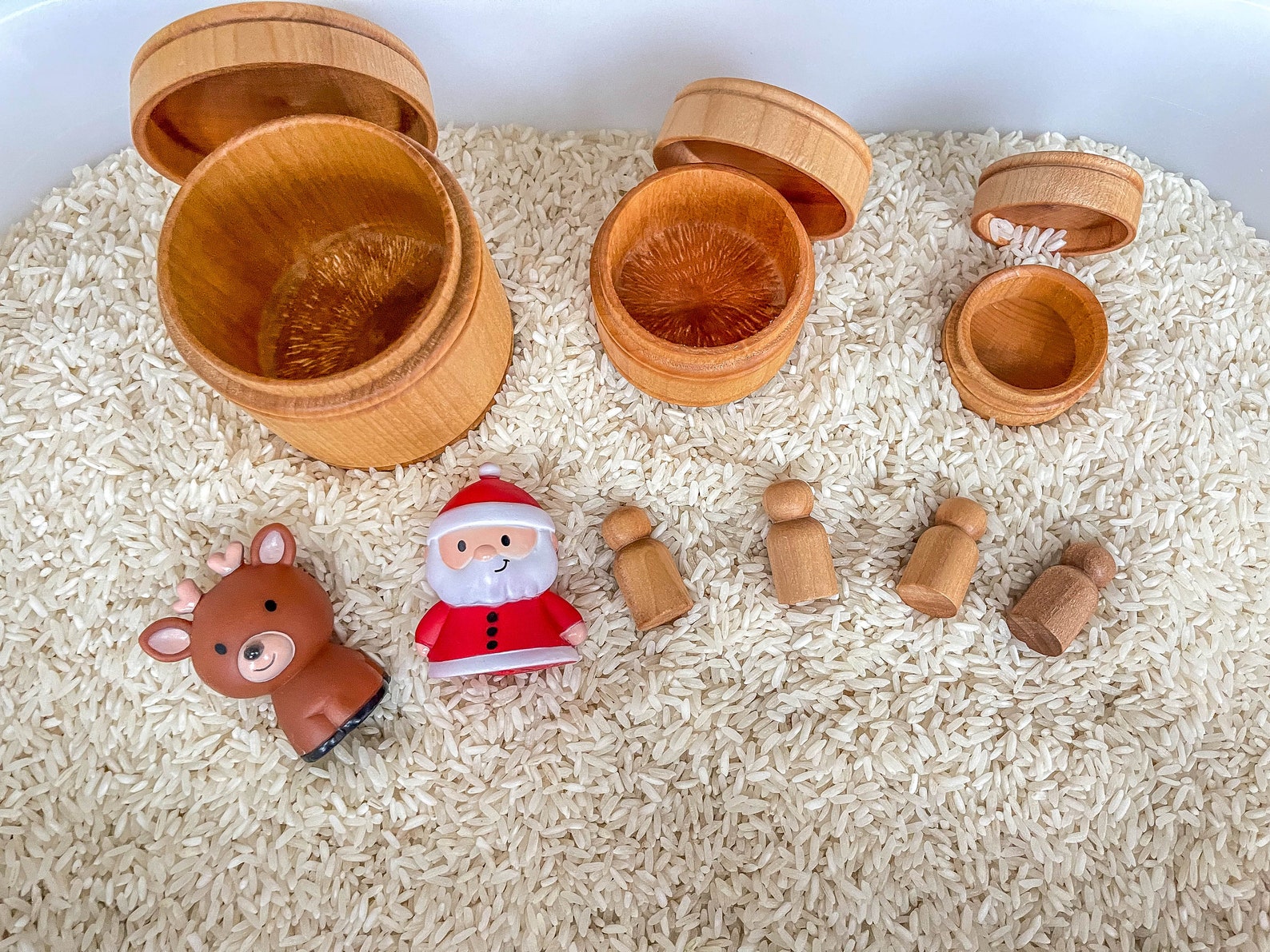 Wooden Nesting Boxes, Sensory Bin Tools, Toddler Set of Sensory Bin ...