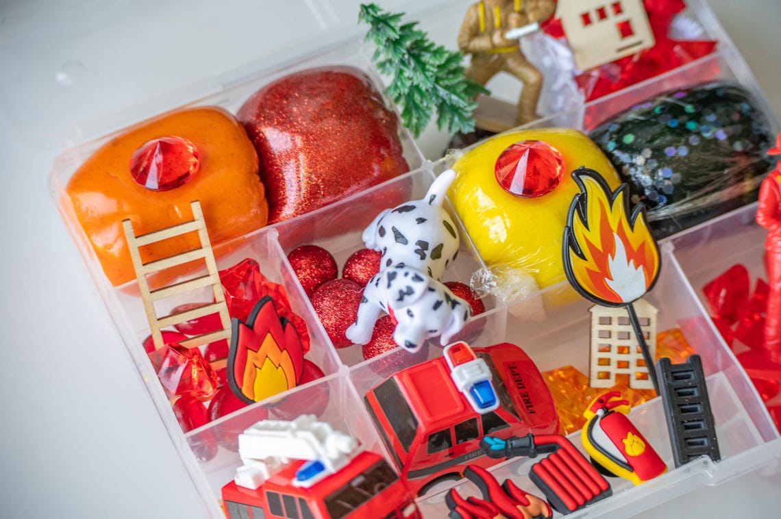 Deluxe Fireman Playdough Kits, Fireman Kids Gift, Fireman Playdough - Etsy