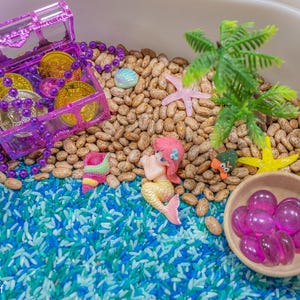 Mermaid Sensory Bin, Mermaid Sensory, Taste Safe, Montessori, Ocean ...