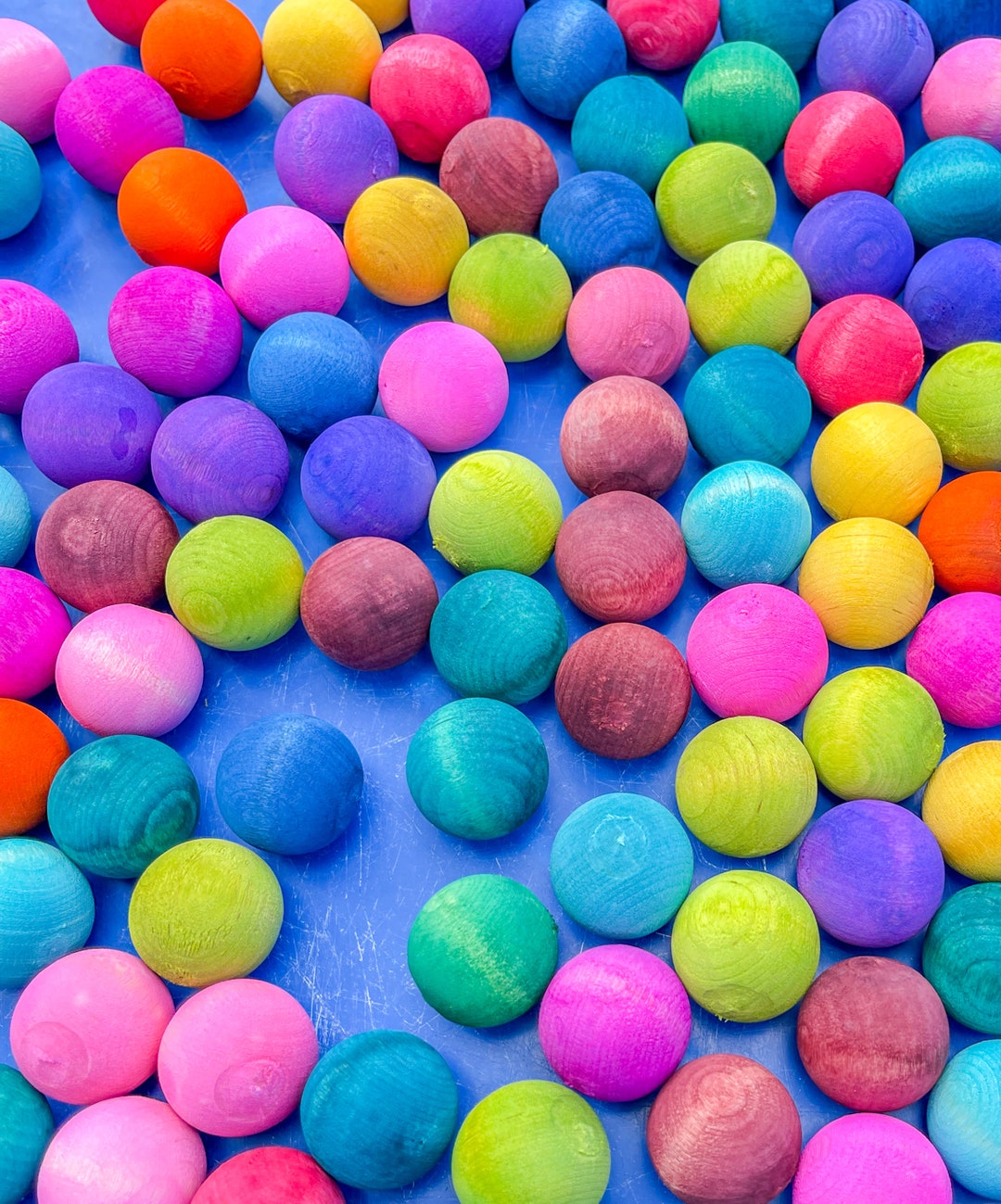 15 Colored Wooden Balls, Sensory Tools, Sensory Bin Tools, Montessori ...