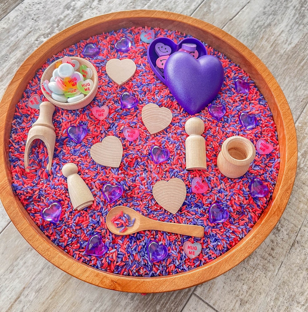 Valentine's Day Sensory Bin, Heart Sensory, Taste Safe, Montessori - Etsy