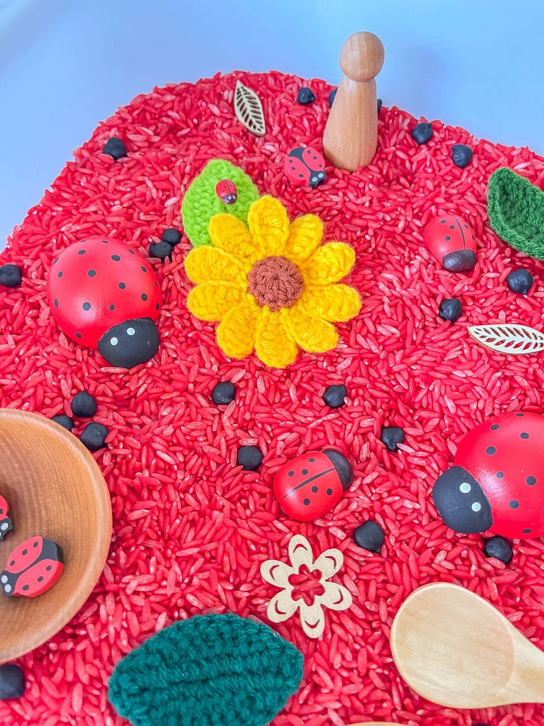 Ladybug Spring Sensory Bin, Spring Sensory, Taste Safe, Montessori ...