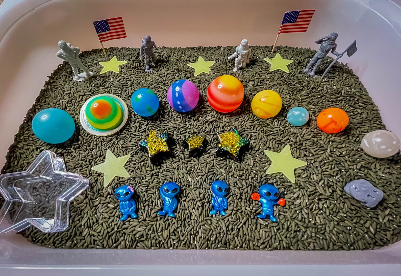 Outer Space Sensory Bin, Space Sensory, Taste Safe, Montessori, Space ...