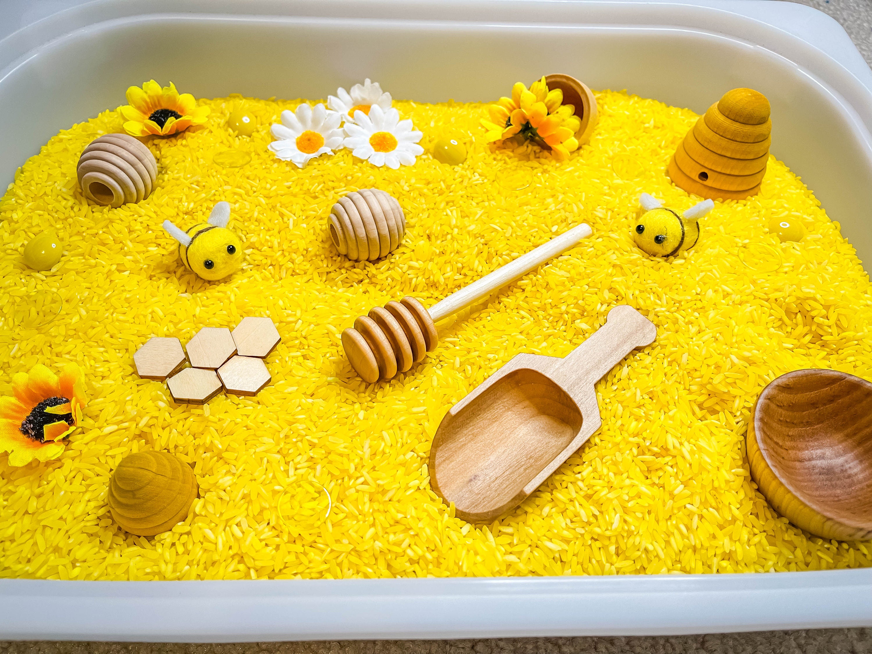 Bee Sensory Bin Bee Sensory Taste Safe Montessori - Etsy Canada