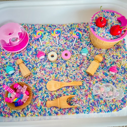 Birthday Sensory Bin Birthday Sensory Taste Safe Montessori - Etsy