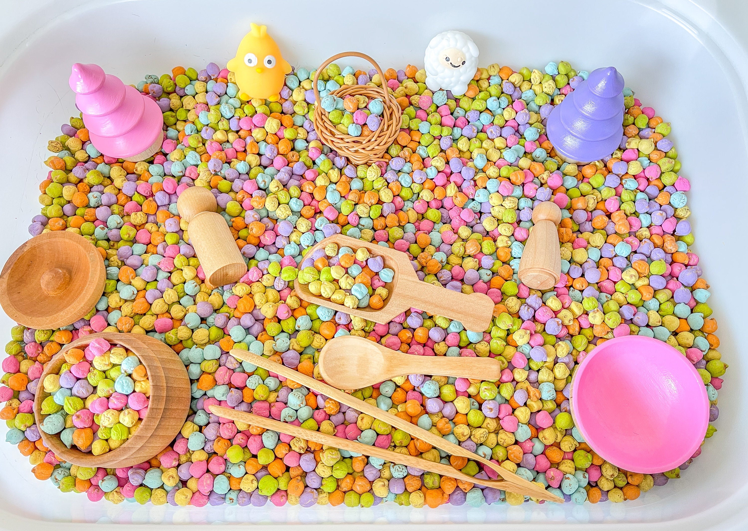 Pastel Sensory Bin, Spring Sensory, Taste Safe, Montessori, Easter for ...