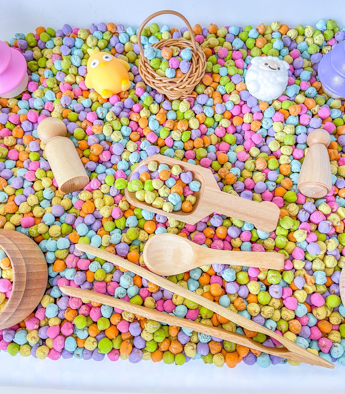 Pastel Sensory Bin, Spring Sensory, Taste Safe, Montessori, Easter for ...