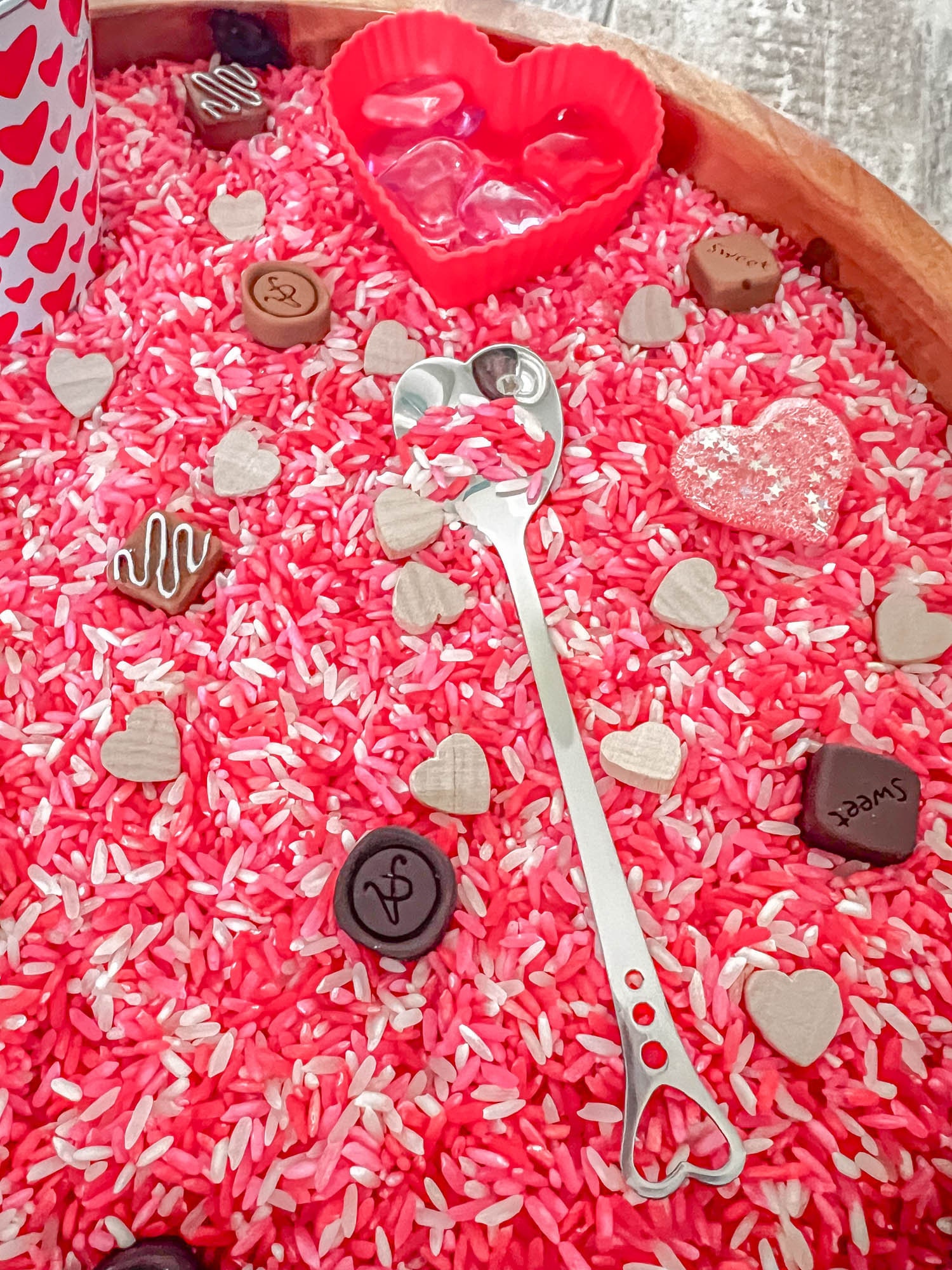 Valentines Day Sensory Bin-red/pink, Valentine Sensory, Taste Safe ...