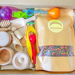 FULL Small Sensory Starter Set, Small Wooden Sensory Bin Tools ...