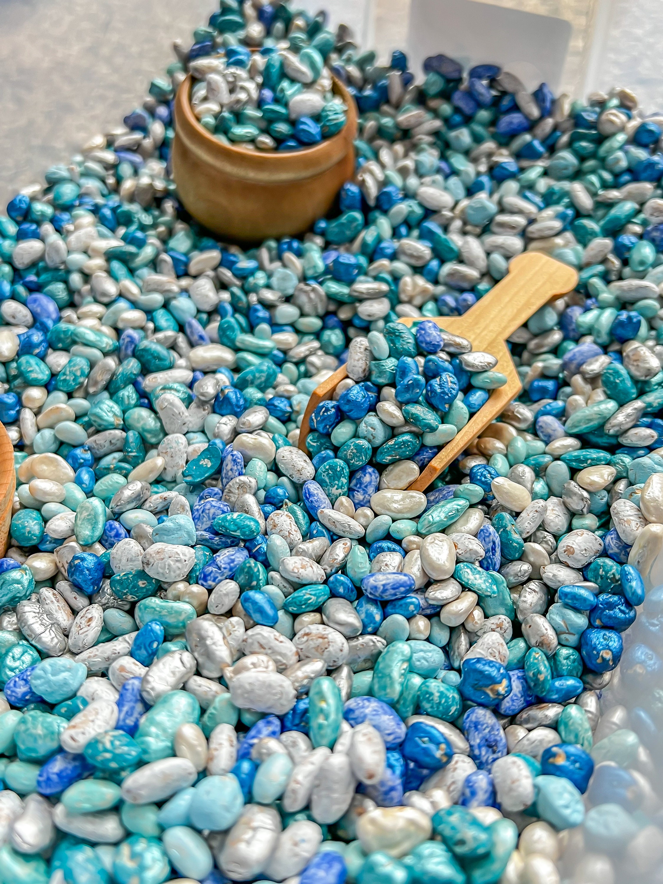 Winter Bean Sensory Mix , Sensory Bin Filler, Colored Beans, Sensory ...