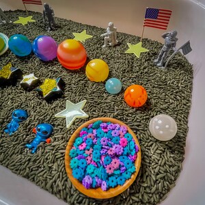 Outer Space Sensory Bin, Space Sensory, Taste Safe, Montessori, Space ...