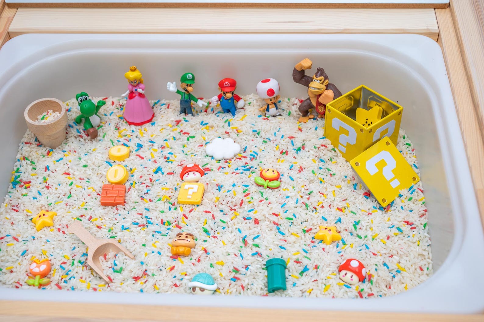 Super Mario Brothers Sensory Bin, Mario Sensory, Taste Safe, Montessori ...