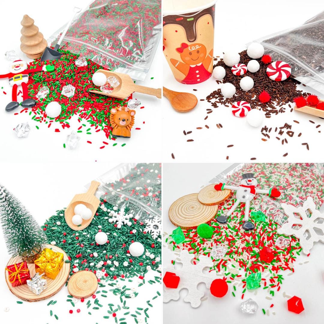 Holiday and Winter Budget Sensory Bins, Winter Sensory, Christmas ...