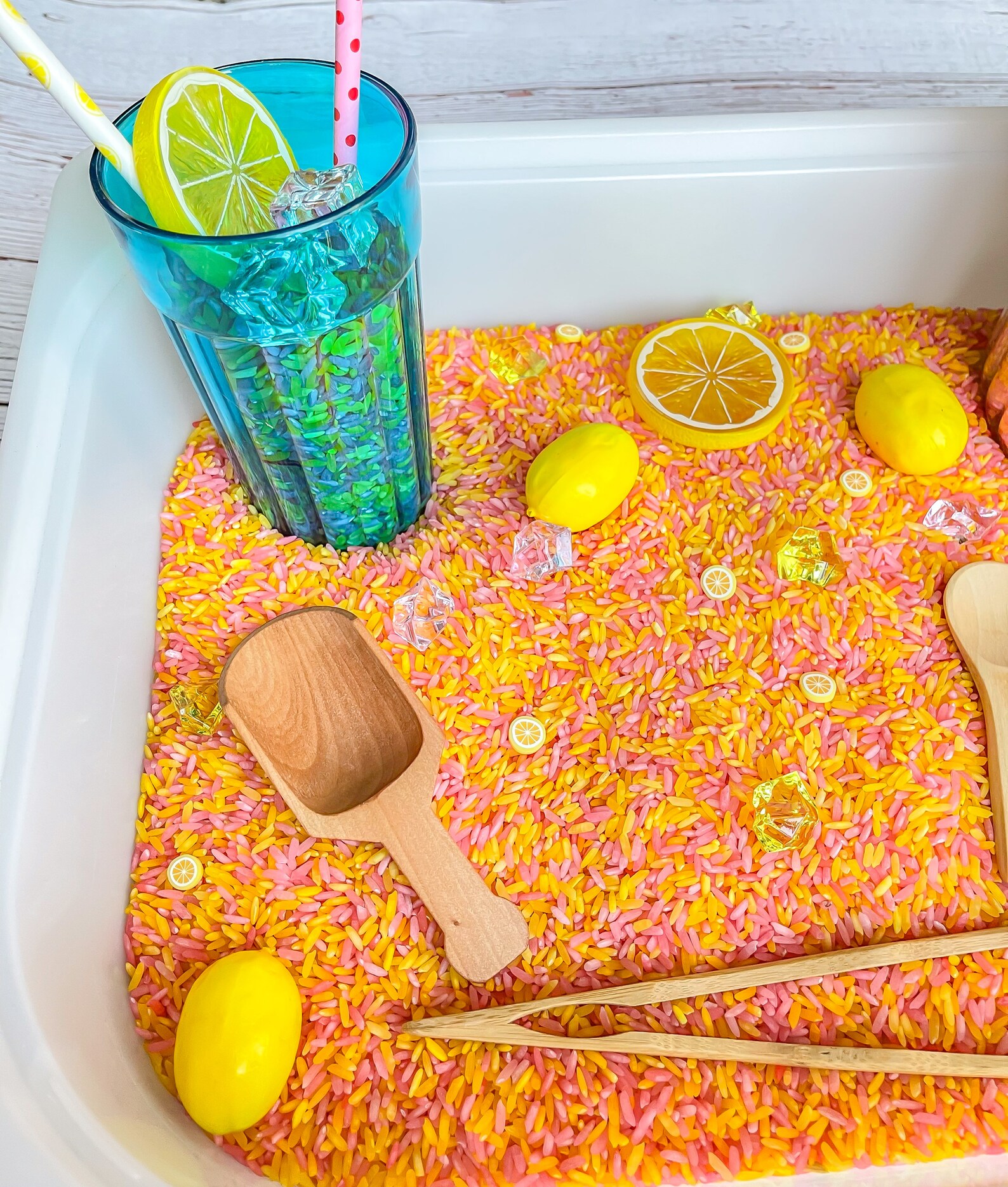 Lemonade Sensory Bin, Lemonade Sensory, Summer Sensory Bin, Taste Safe ...