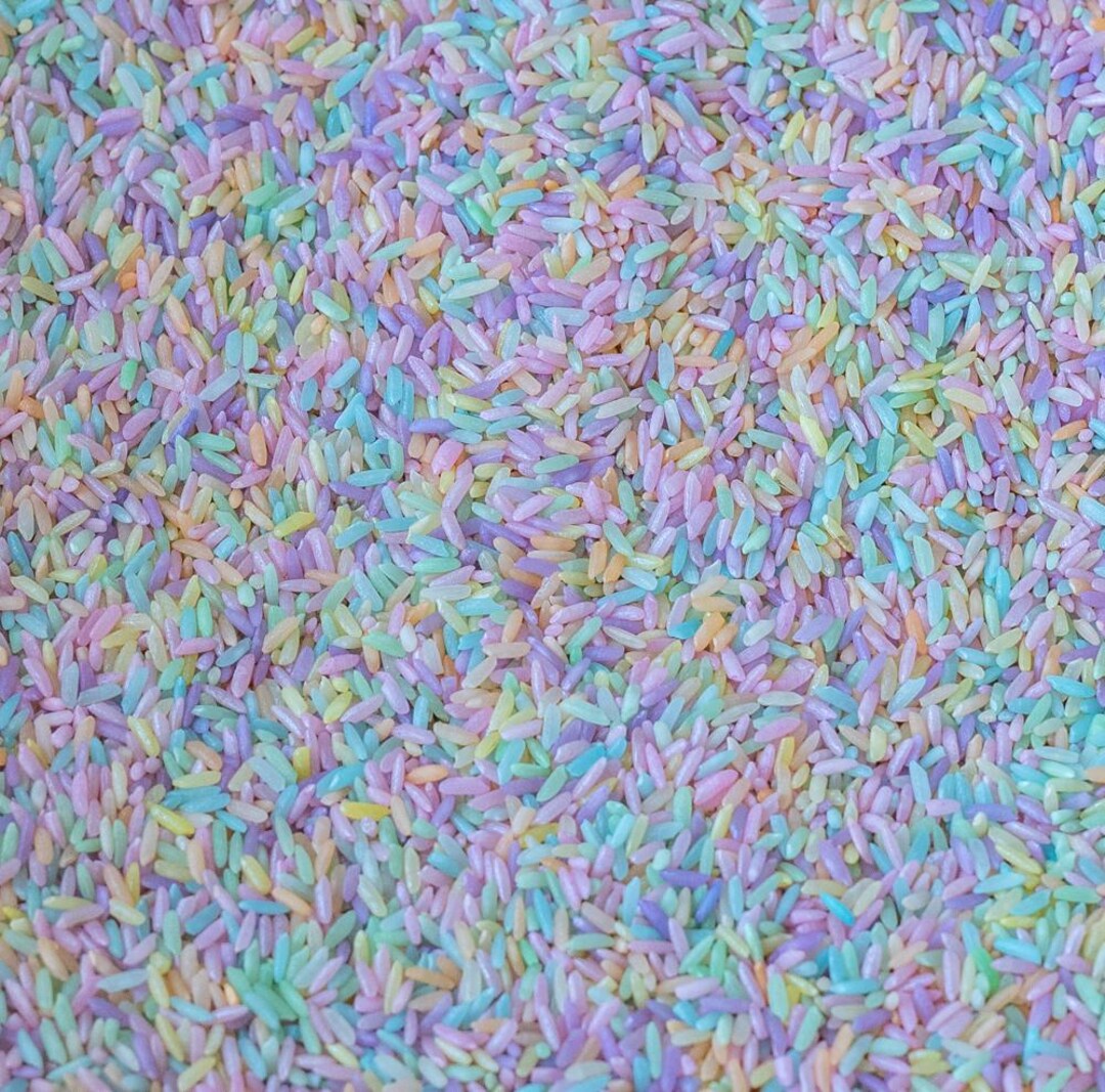 Pastel Rainbow Rice, Sensory Bin Filler, Colored Rice, Sensory Play ...