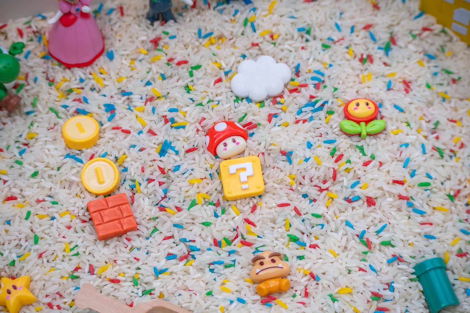 Super Mario Brothers Sensory Bin, Mario Sensory, Taste Safe, Montessori ...