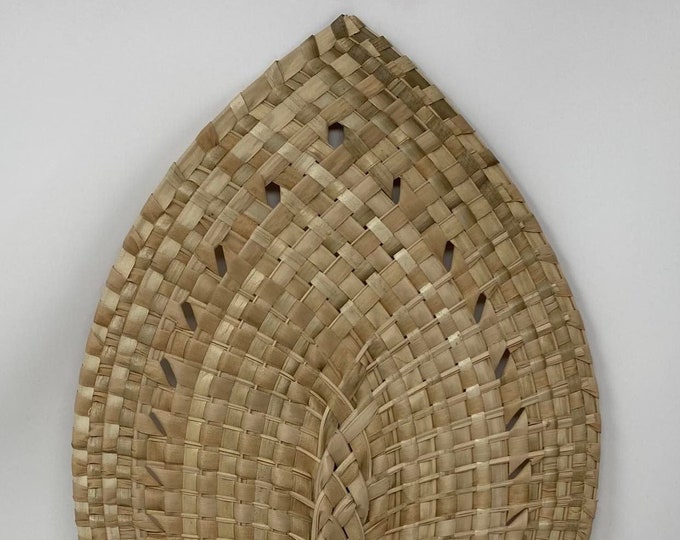 Polynesian Style Authentic Coconut Leaf Hand-woven Hand Fan, Natural ...