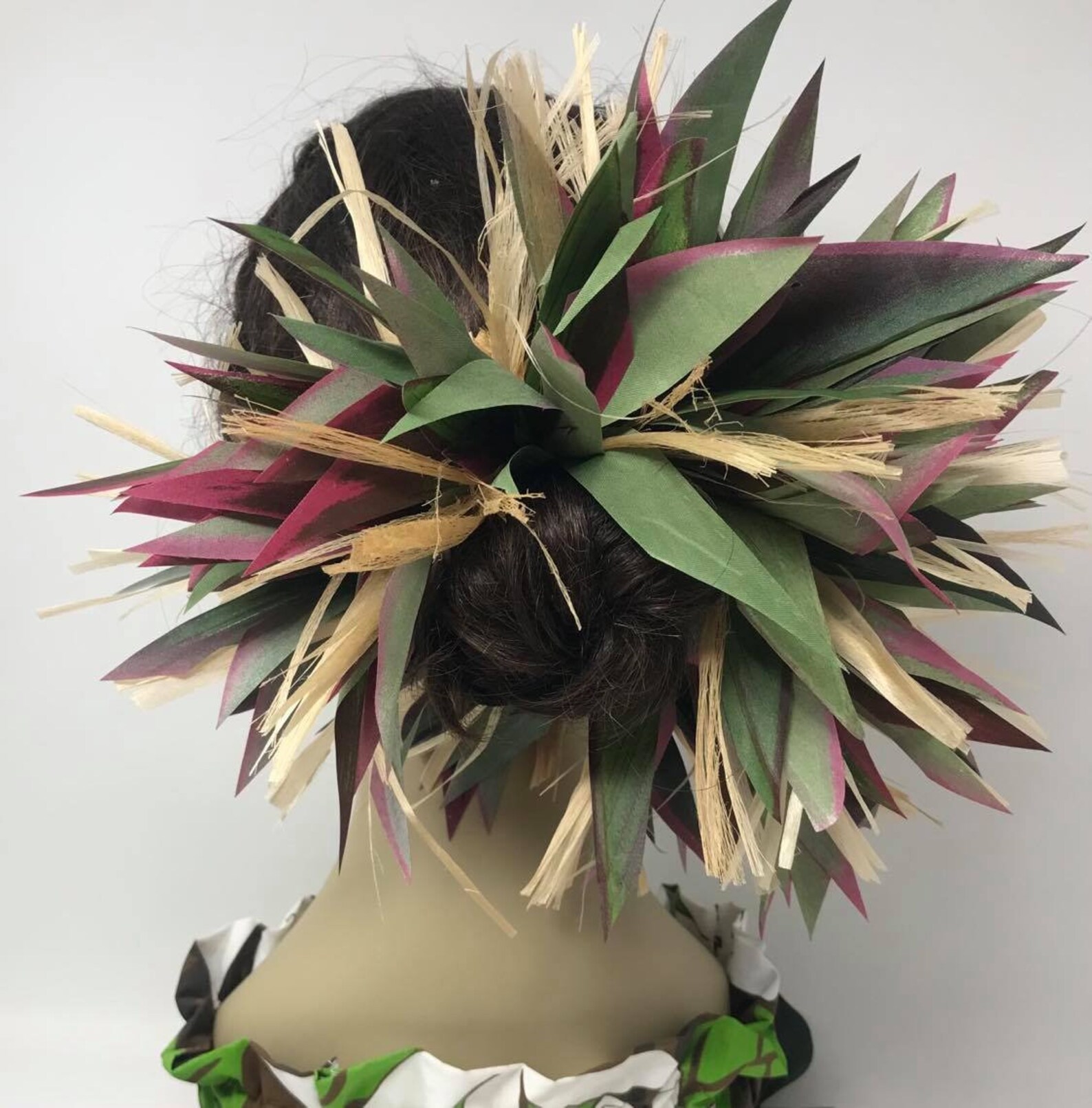 Tropical Silk Ti Leaf Bun Wrap. Braided Ti Leaf Bun Wrap. | Etsy