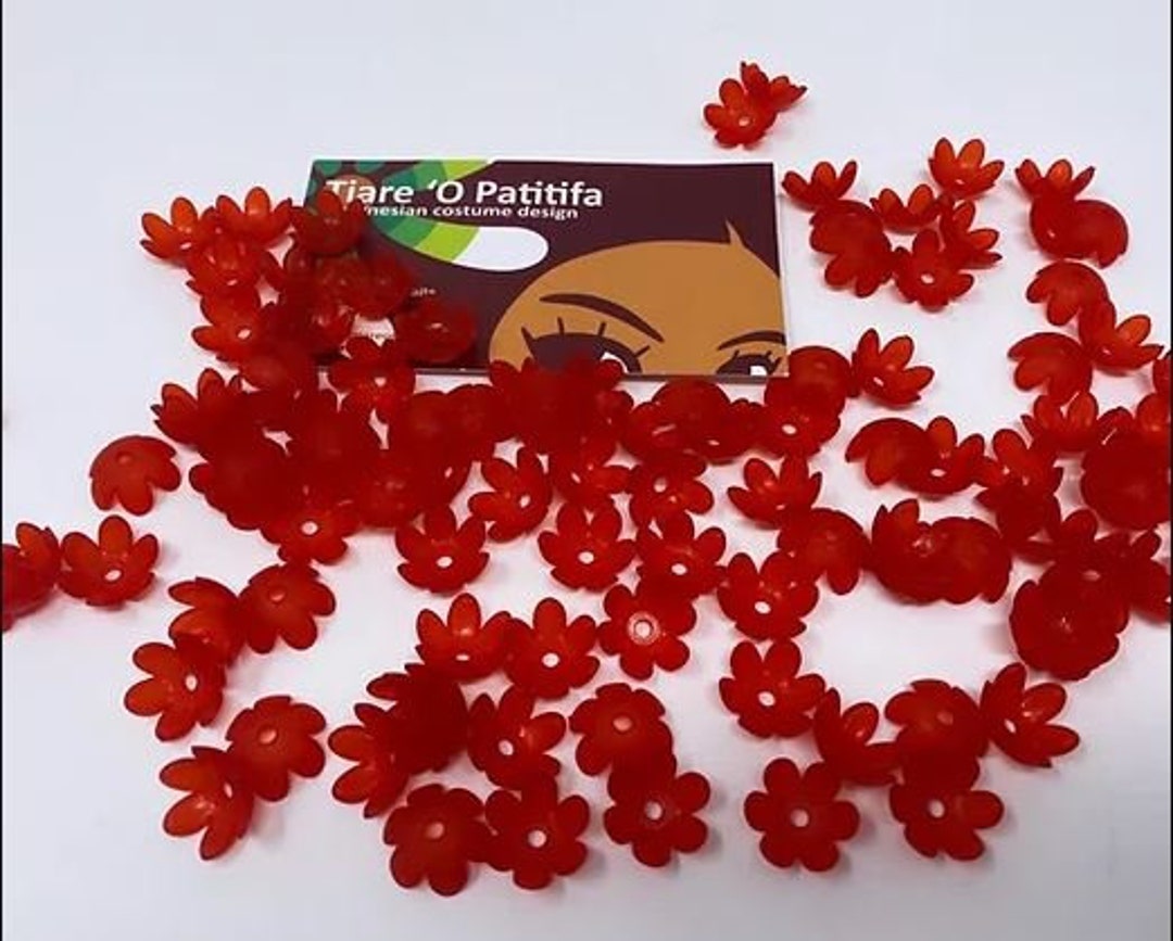 Red Frosted Heilala Flower Beads (kahoa Flowers) - Etsy