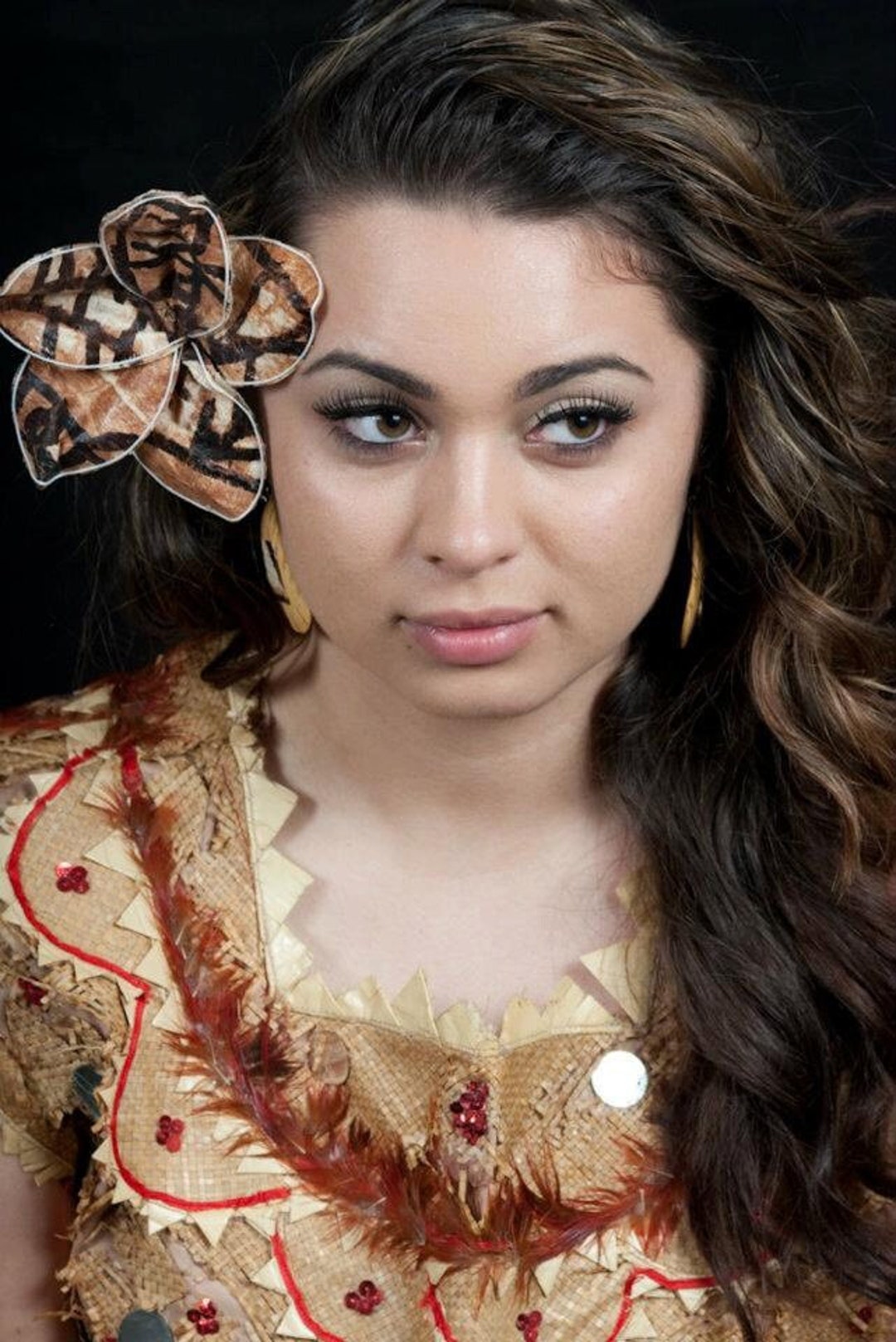 Authentic Polynesian Handmade Tapa Cloth Flower With Pearl. - Etsy