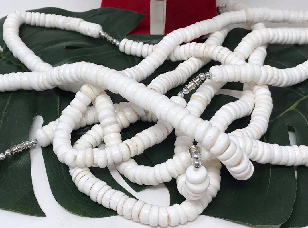 VENTA Auténtico collar o pulsera de concha de puka hawaiano blanco ...