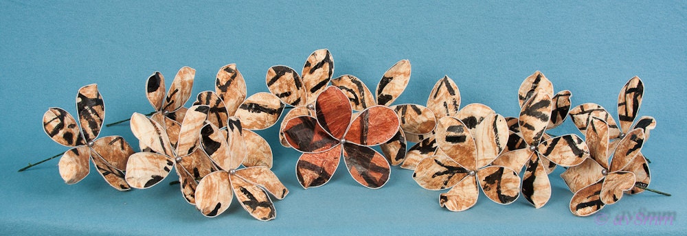 Authentic Tapa Cloth Flower. Handmad Tapa Cloth Flower. - Etsy