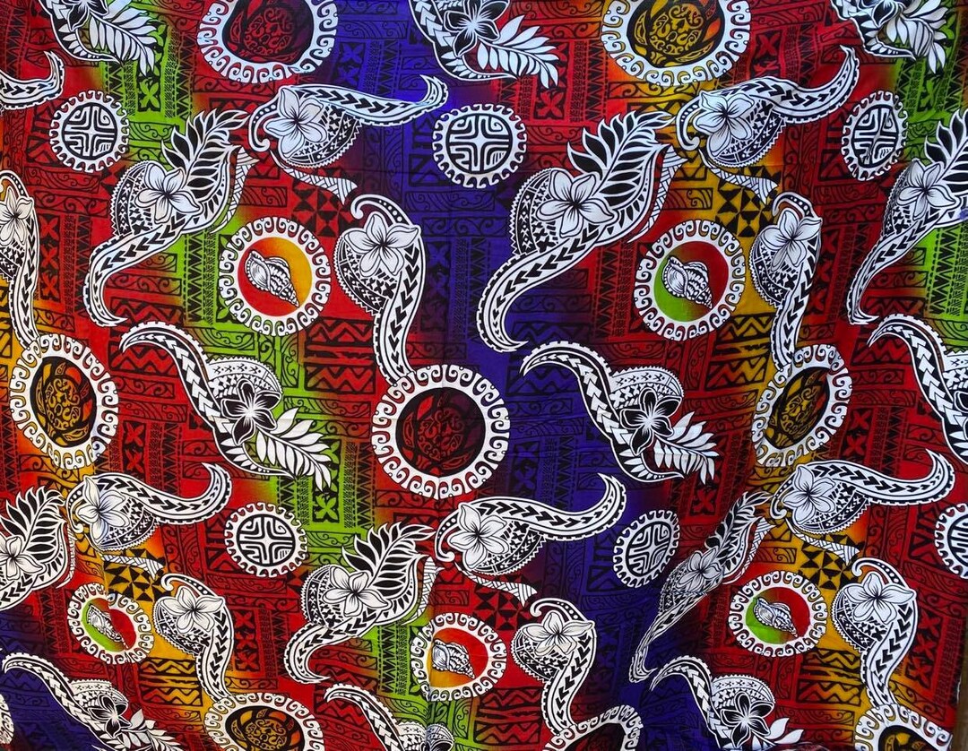 Lavalava. Polynesian Tattoo/tribal Tatau Sarong. Hawaiian Men & Women ...
