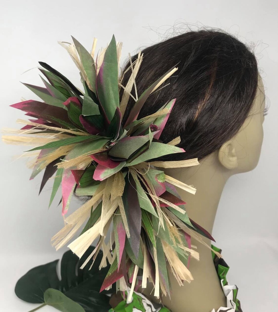 Tropical Silk Ti Leaf Bun Wrap. Braided Ti Leaf Bun Wrap. Perfect for ...