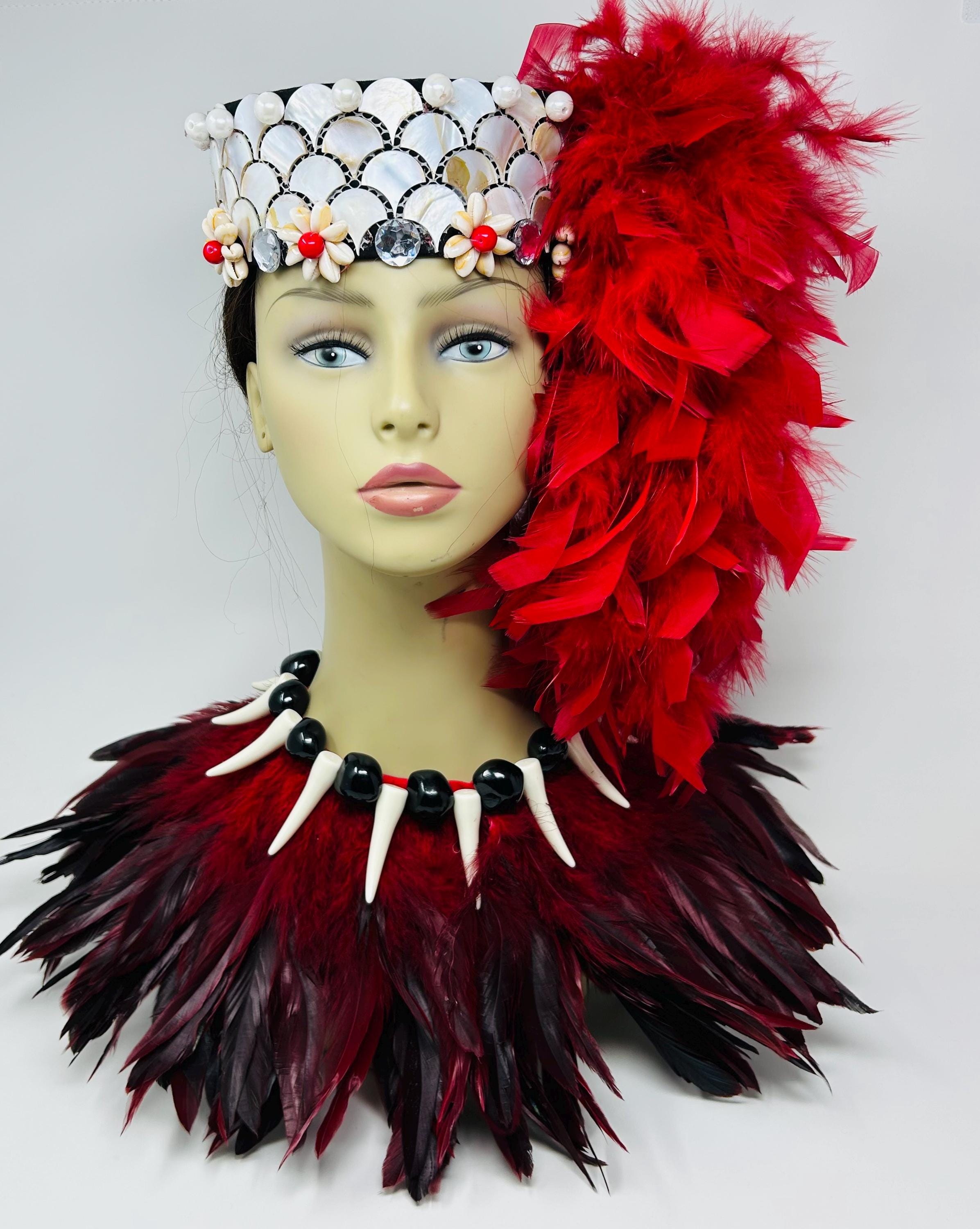 Ula Nifo Fulumoa Necklace – Custom Feather Neckpiece With 12 Resin ...