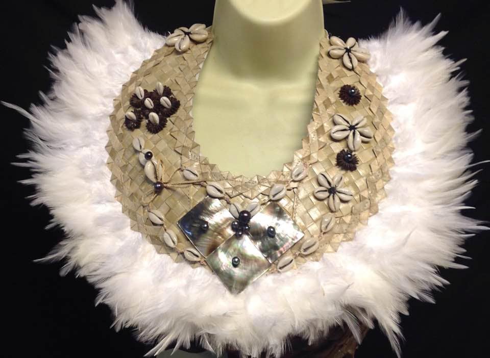 Feather Necklace. Tahitian & Cook Islands Neck Piece. Weaved | Etsy