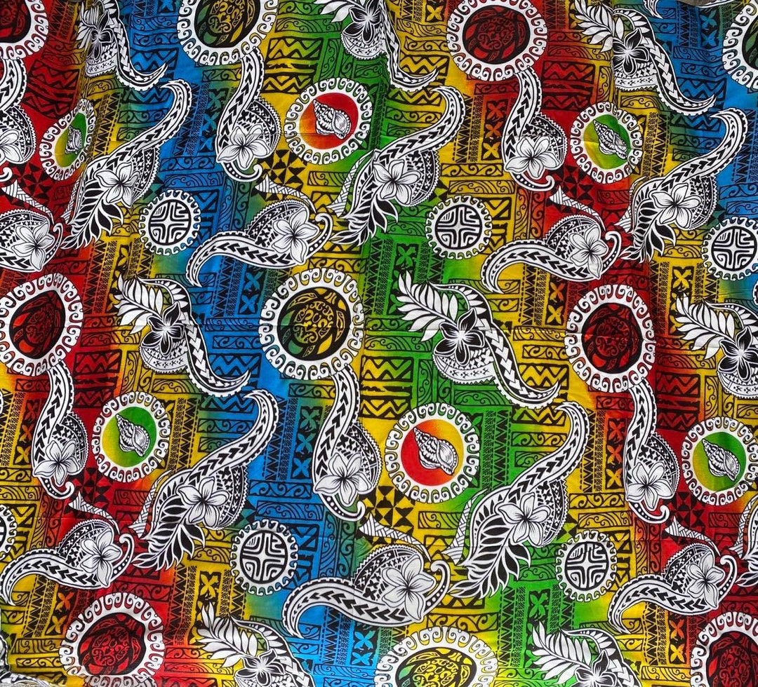 Ie Lavalava or Sarong. Polynesian Tattoo/tribal Tatau Sarong. Hawaiian ...