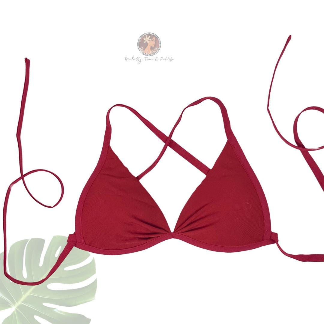 Solid Color Cross Back Bra Top Tahitian Dance – Ori Tahiti Costume Bra ...